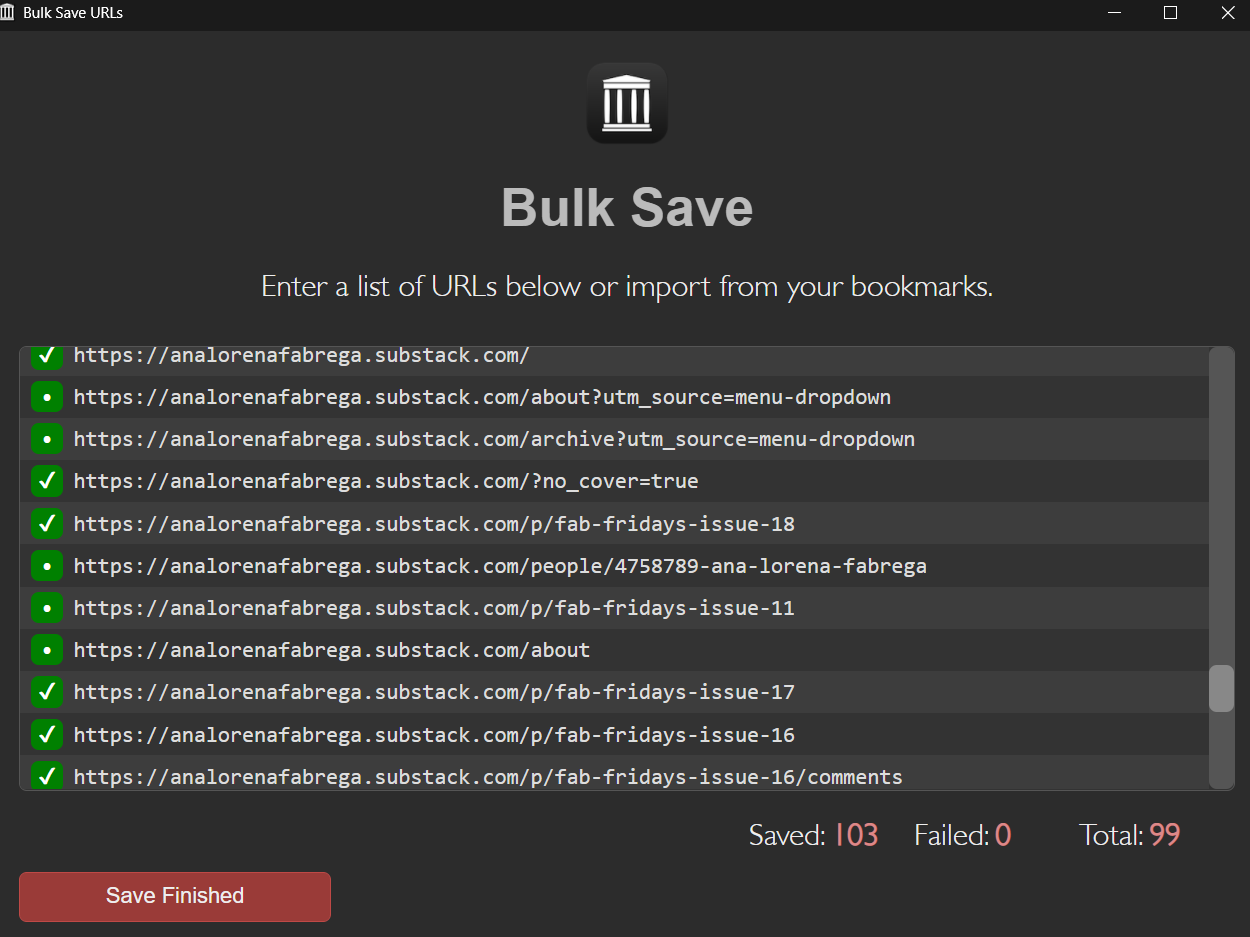 Miscount (wrong number) of Saved URLs after Bulk Save is completed · Issue #755 ...