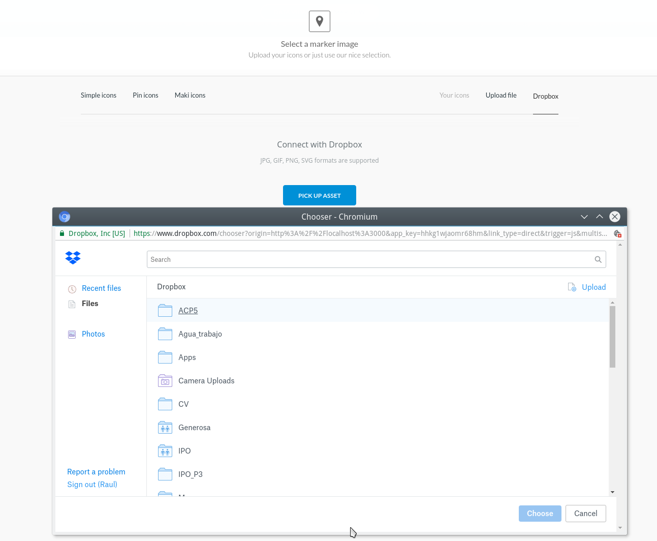 Dropbox: Use a Chooser/Picker instead of showing all files · Issue #13259 · CartoDB/cartodb · GitHub