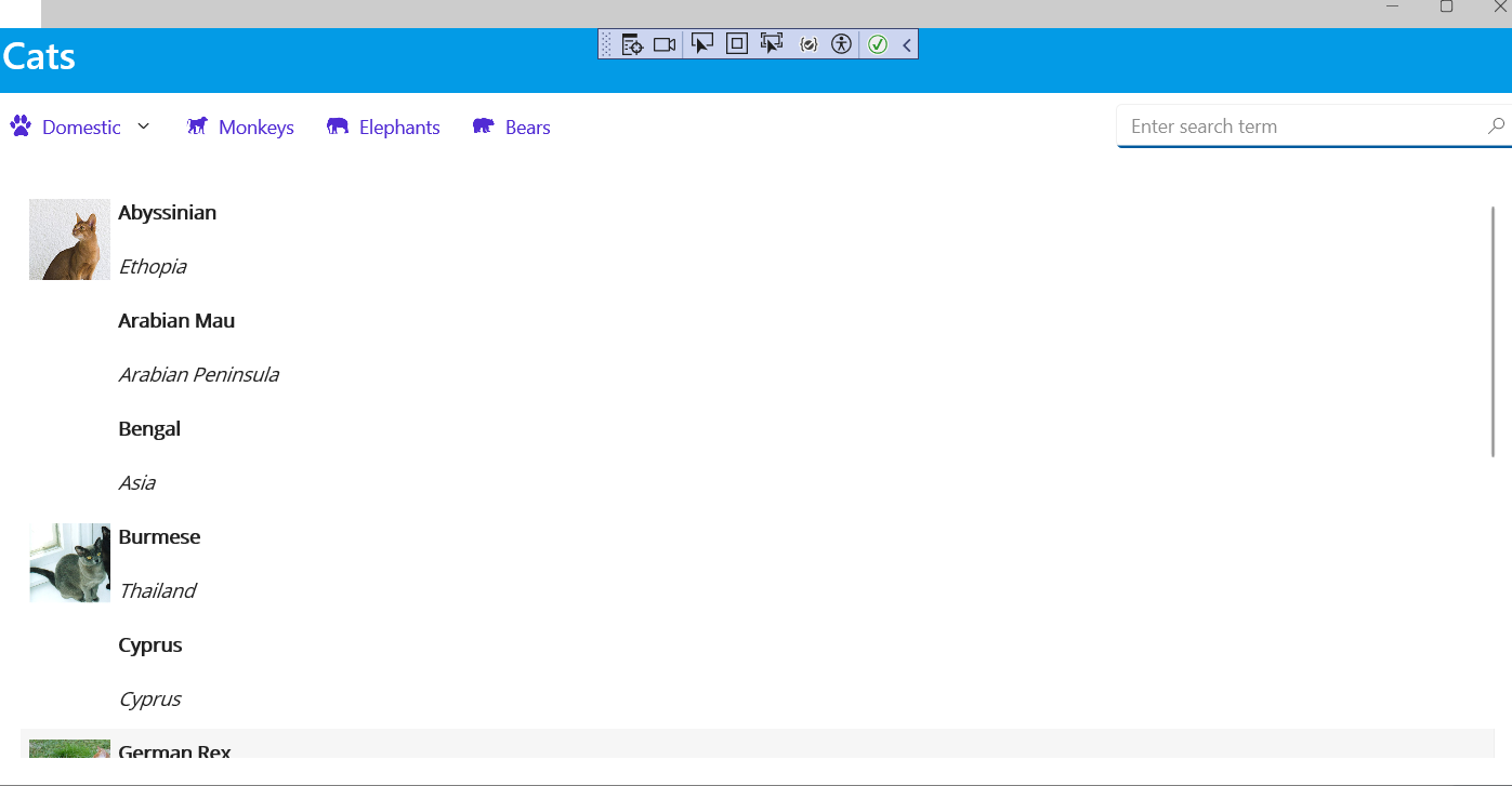 The Searchhandler Is Not Rendering In The Middle Of Shell Title View Or Shell Navigation Bar On