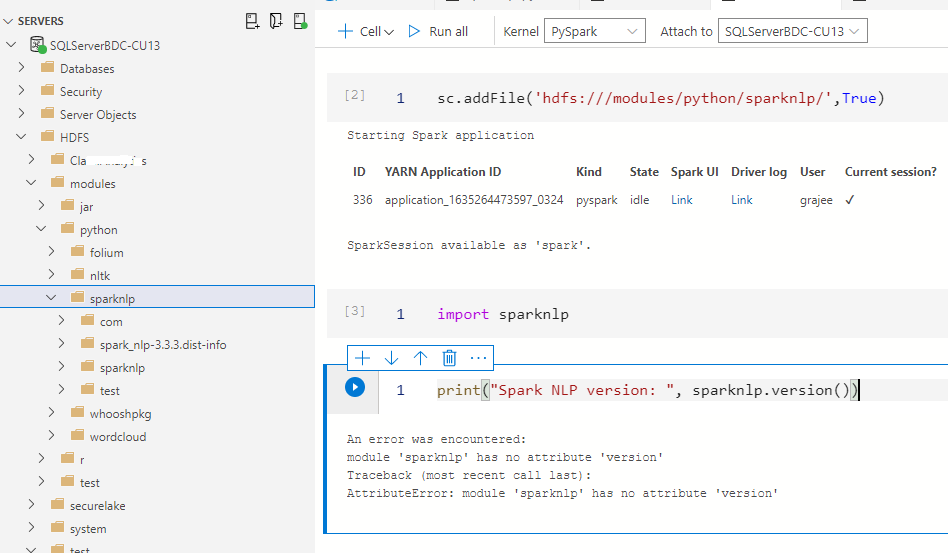 AttributeError: module 'sparknlp' has no attribute 'version' · Issue #6506 · JohnSnowLabs/spark ...