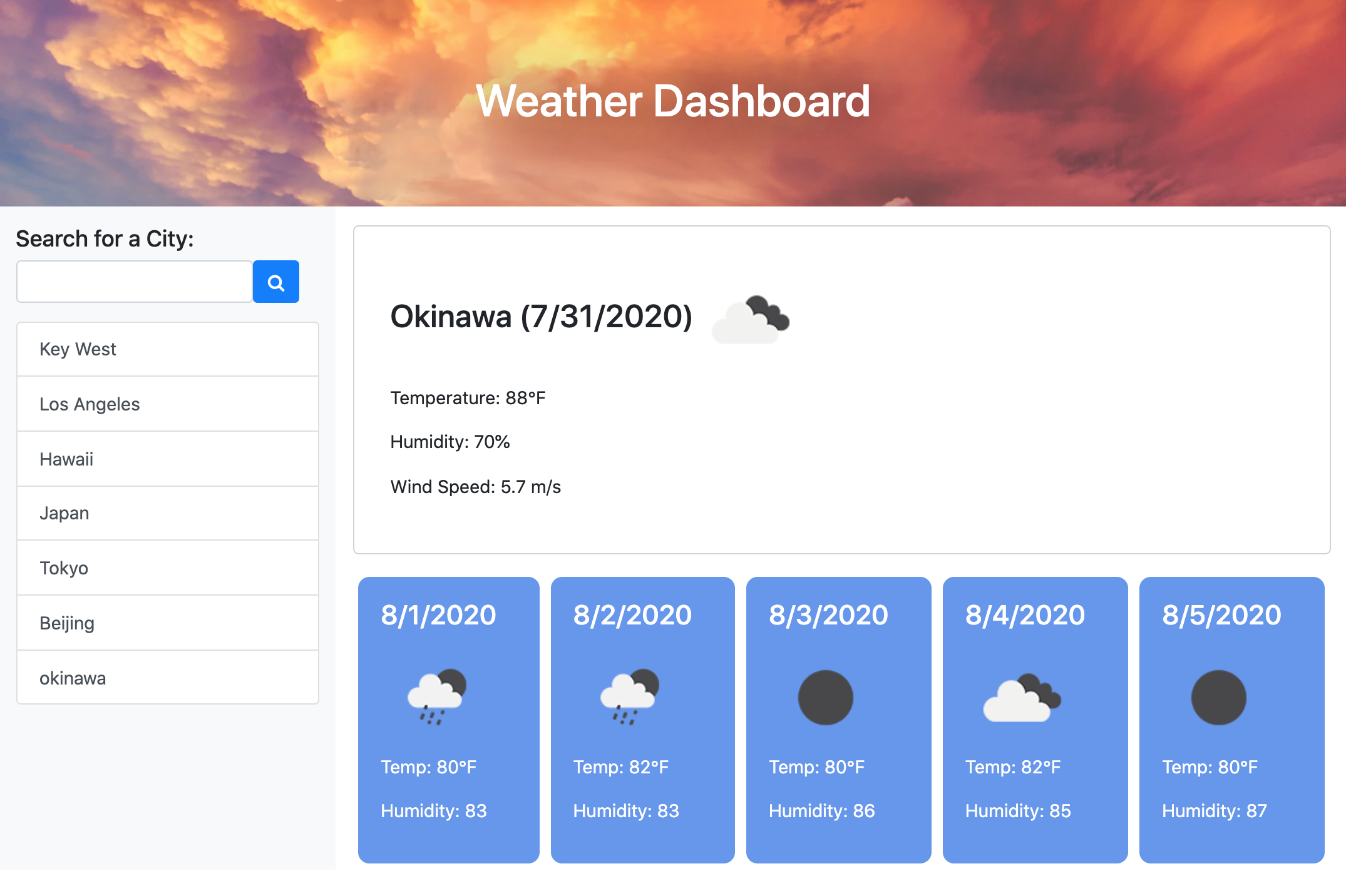 GitHub - CptSpooky/Weather-Dashboard: Weather Dashboard