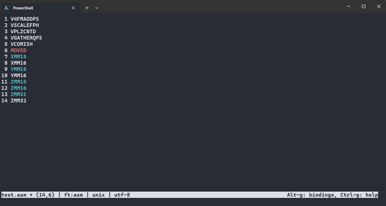 It has instructions and registers that are missing in the micro syntax assembly · Issue #2881 ...