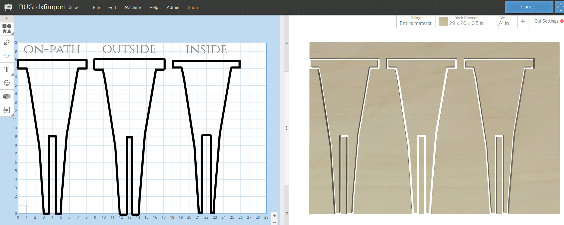 Files imported don't cut outside path when asked to · Issue #8 · inventables/dxfimport · GitHub