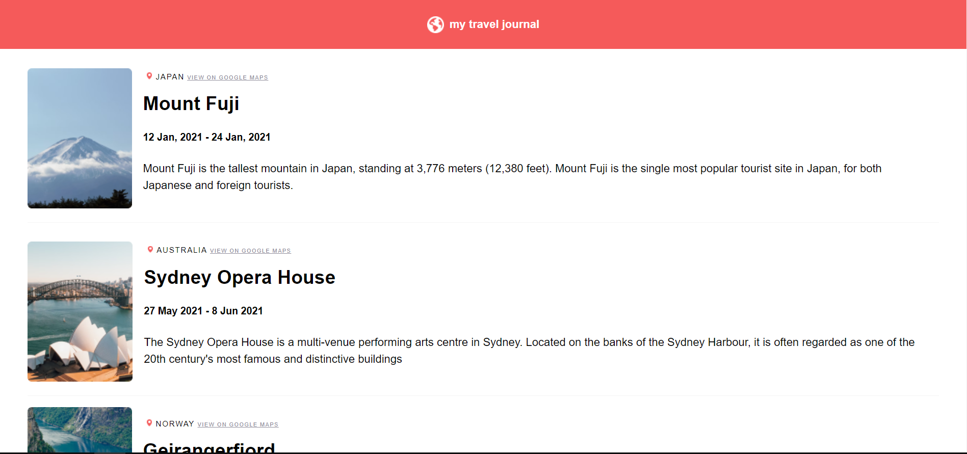 GitHub - Amulya-coder/Travel_Journal: Travel Journal app built using react