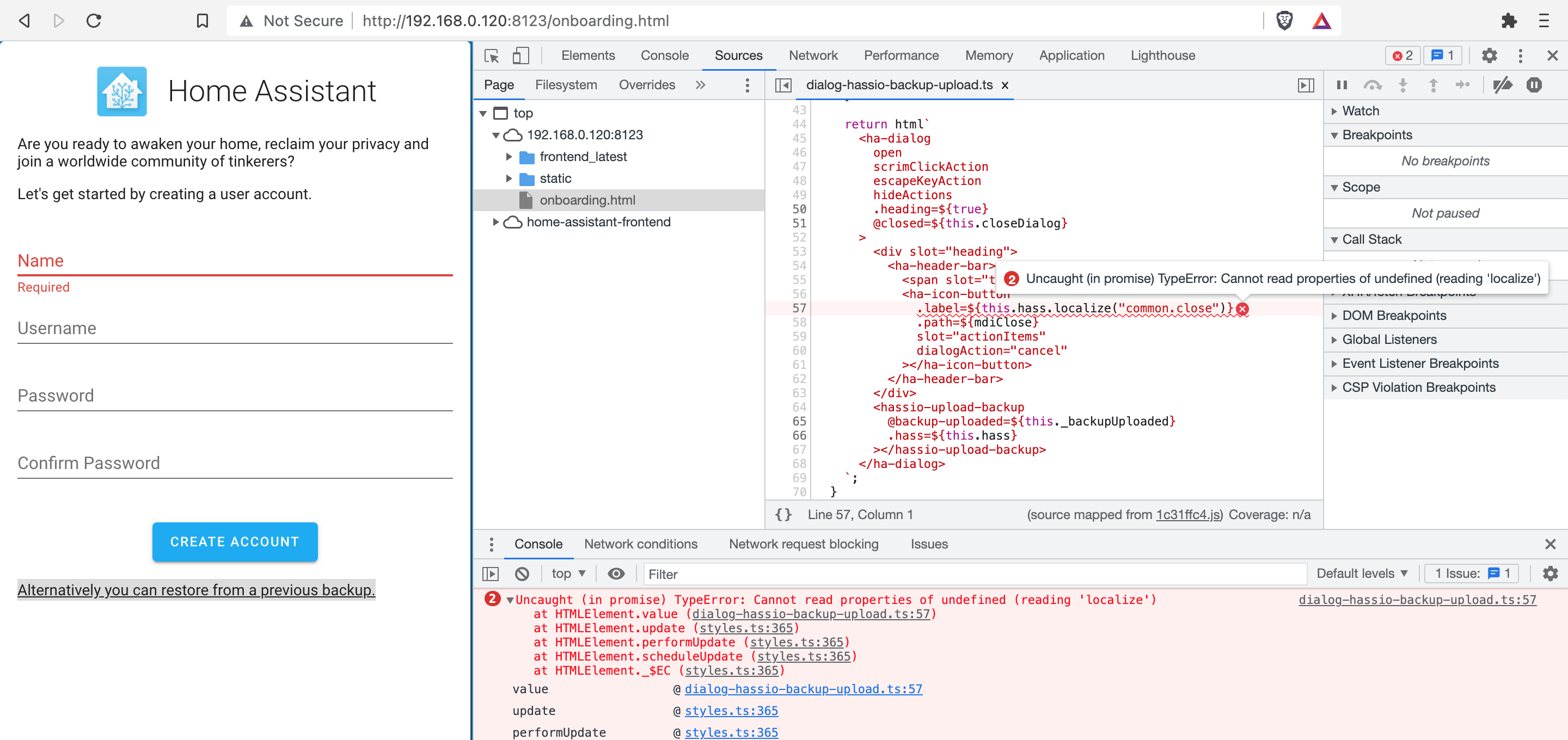 HASSIO 6.6 fresh install onboarding - restore from backup not working · Issue #1635 · home ...