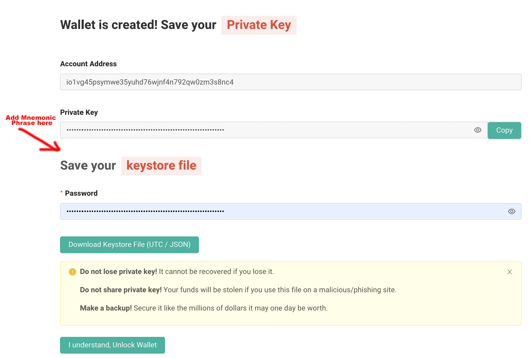 Display Mnemonic Phrase when creating a new wallet · Issue #958 · iotexproject/iotex-desktop ...