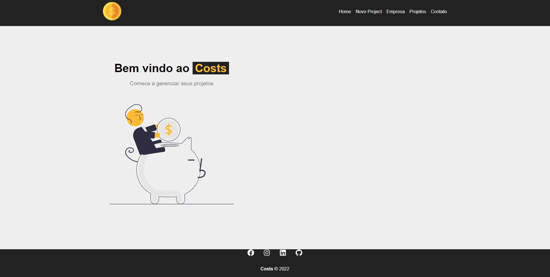 GitHub - wesley180320/Projeto-React-Costs: Site desenvolvido em react com o objetivo de ...