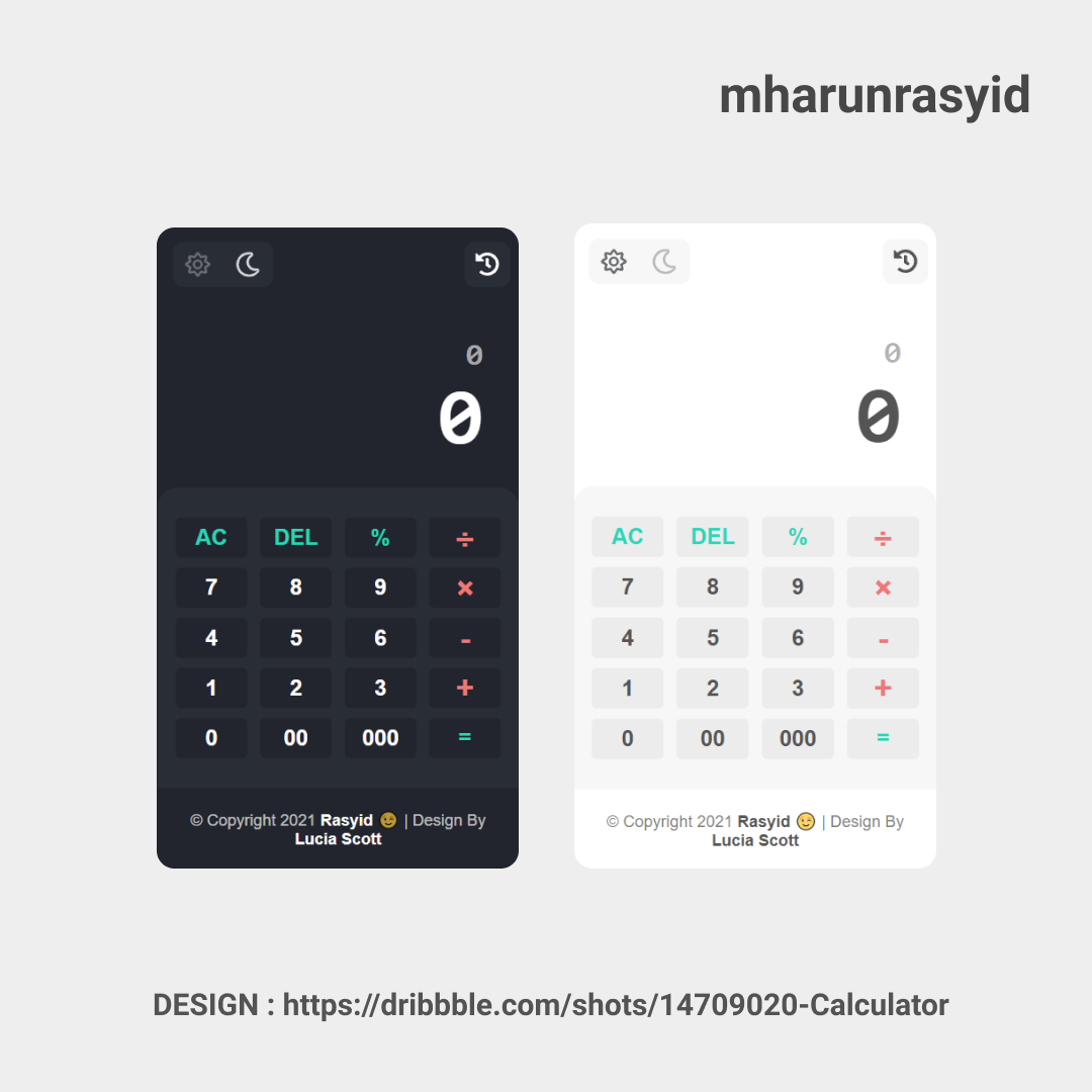 GitHub - mharunrasyid/kalkulator-rasyid: Kalkulator Sederhana Menggunakan Vanilla Javascript