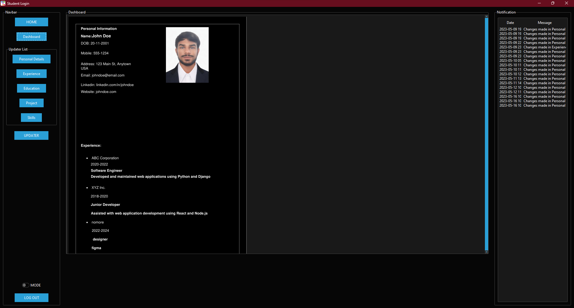 GitHub - JAGADEESHWARAN20/Resume-Generator: This is fully based on Python Gui System Application ...