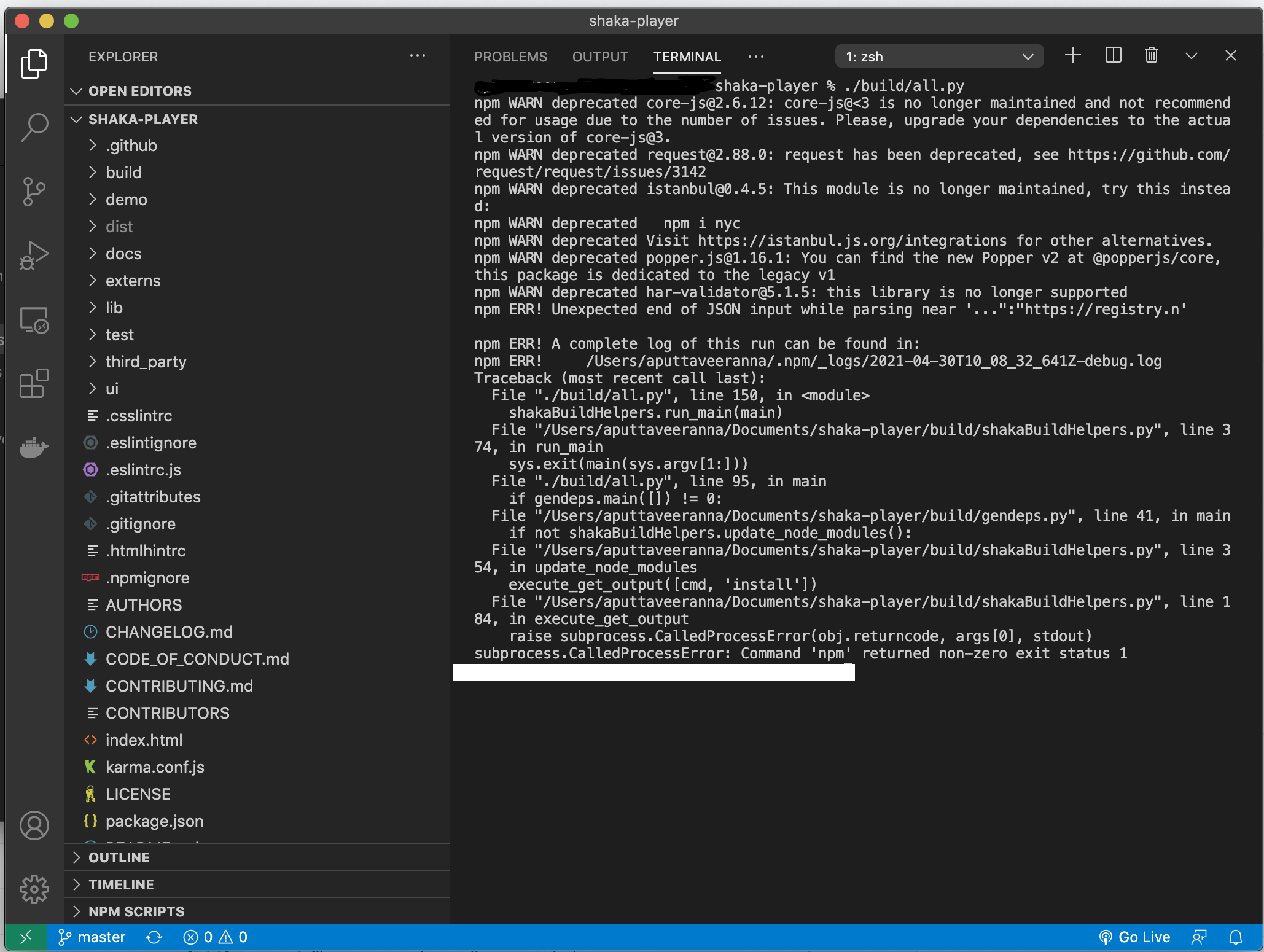 Subprocesscalledprocesserror Command Npm Returned Non Zero Exit