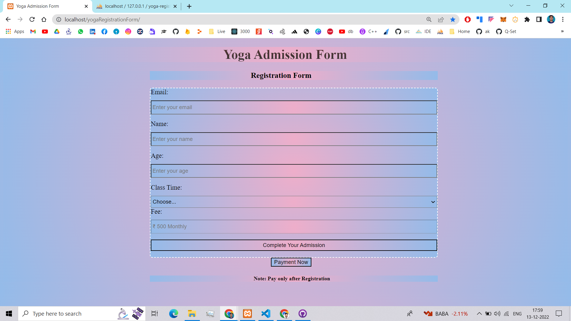 GitHub - raushankumarg6/yogaRegistrationForm: Website to take admission ...
