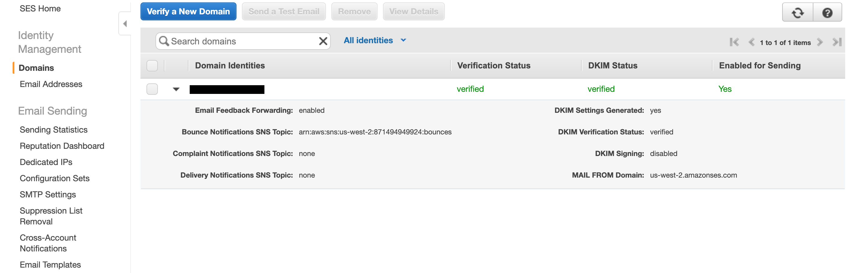 Received response status [FAILED] from custom resource. Message returned: SES domain identity ...