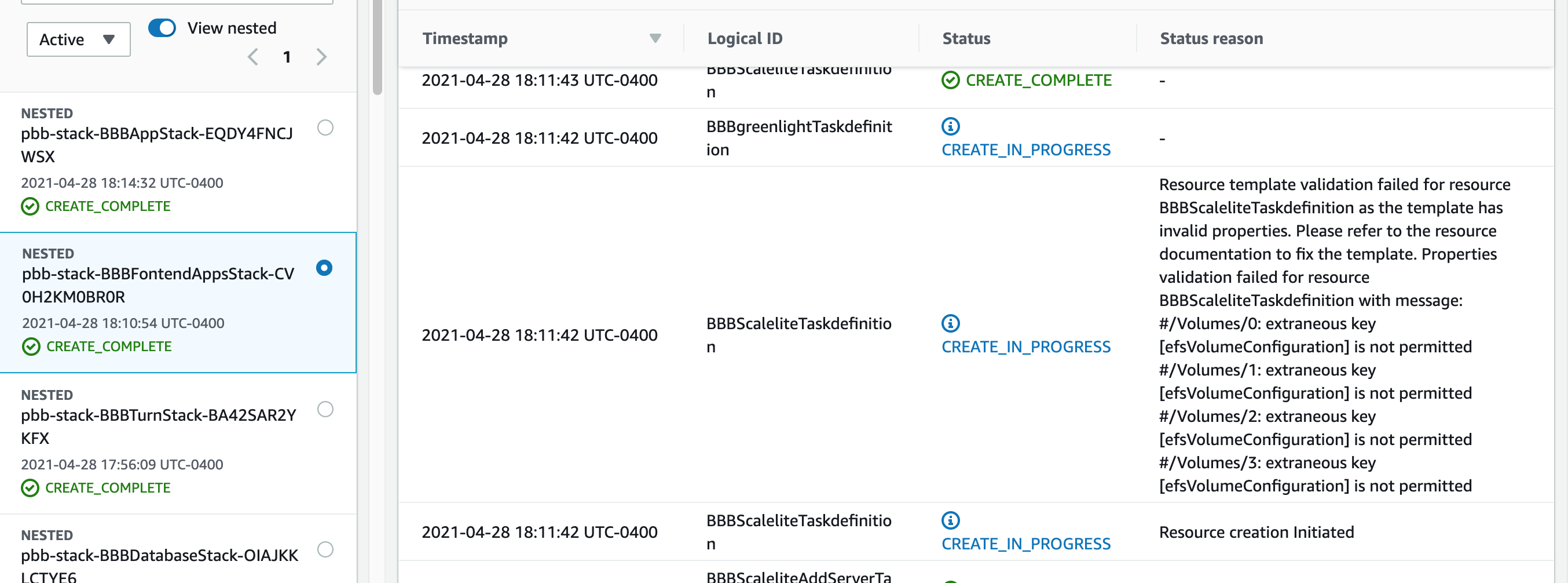 Received response status [FAILED] from custom resource. Message returned: SES domain identity ...