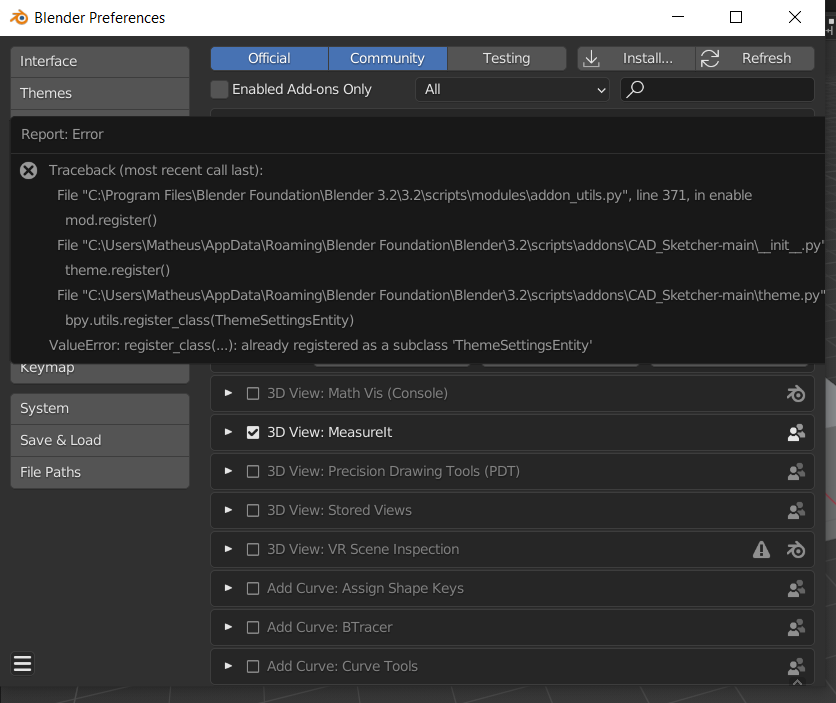 [BUG] Traceback error after install the CAD Sketcher addon · Issue #226 ...