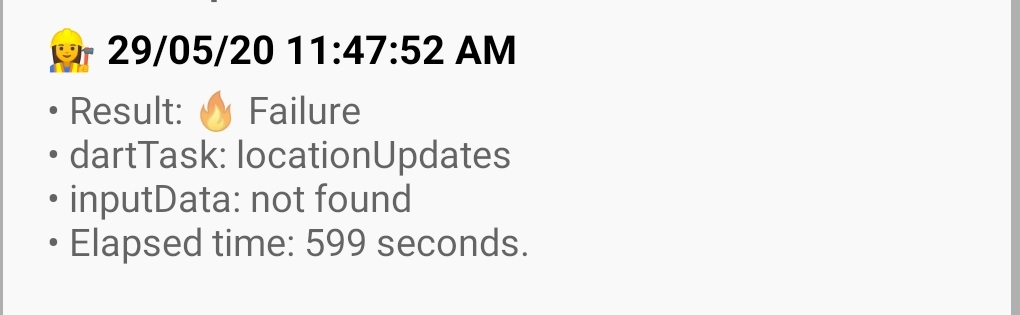 Debug Failure Result · Issue #176 · fluttercommunity/flutter_workmanager · GitHub