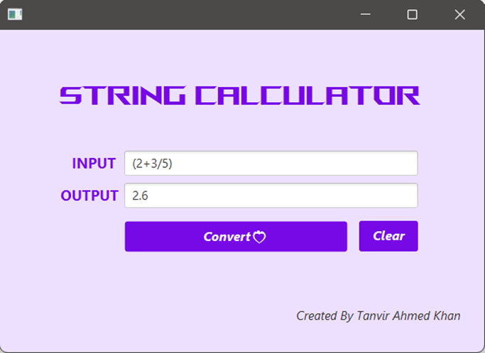 GitHub - Tanvir-A-Khan/StringCalculator-By-JAVAFX: This calculator can take one Arithmetic ...