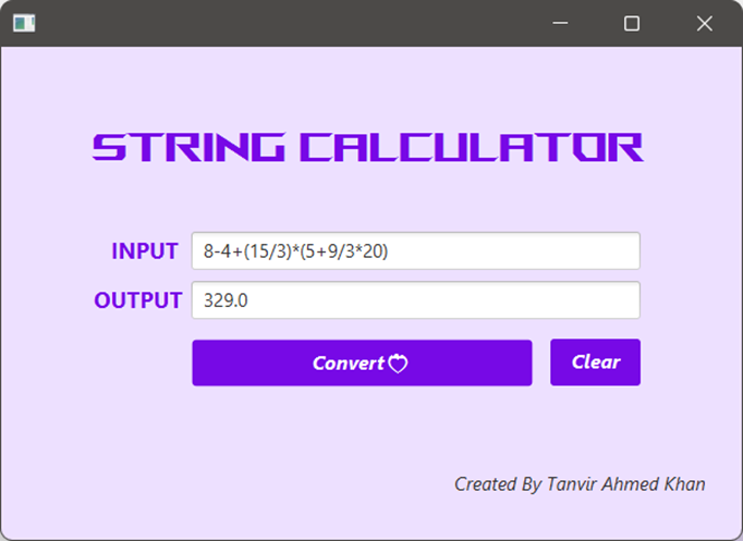 GitHub - Tanvir-A-Khan/StringCalculator-By-JAVAFX: This calculator can take one Arithmetic ...