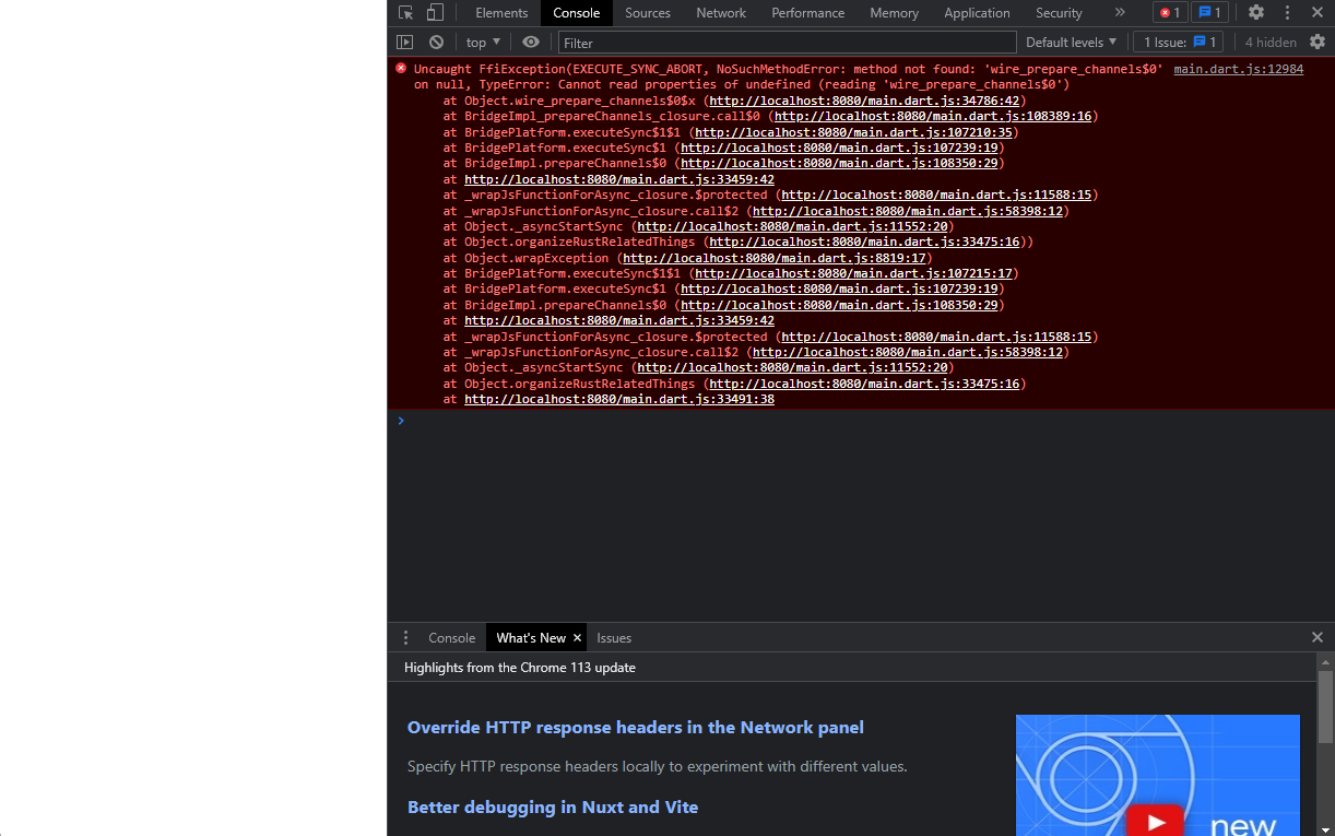 `SyncReturn` produces `FfiException(...NoSuchMethodError:...` on the ... `SyncReturn` produces `FfiException(...NoSuchMethodError:...` on the ...