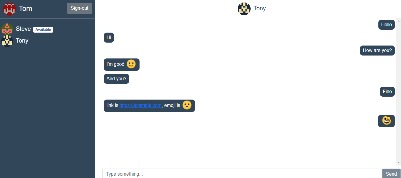 GitHub - hoangdh1/messaging-app: User go to chat room and can select any of the available users ...