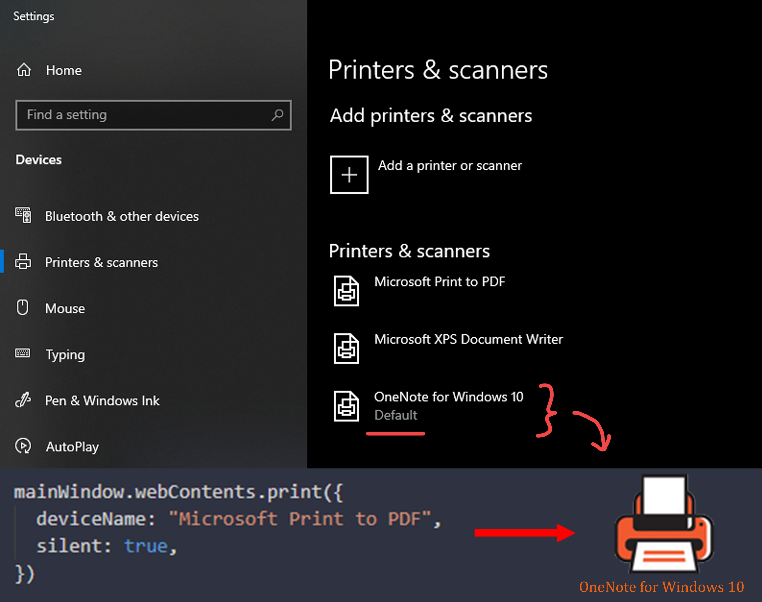 [Bug]: deviceName property does not work when you have a printer set as the system default ...