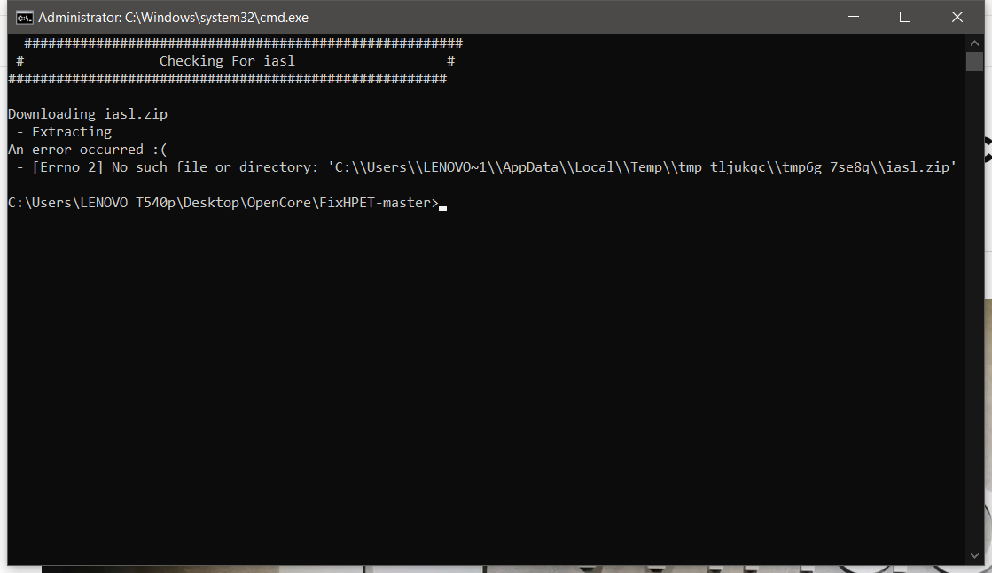 iasl error · Issue #3 · corpnewt/FixHPET · GitHub