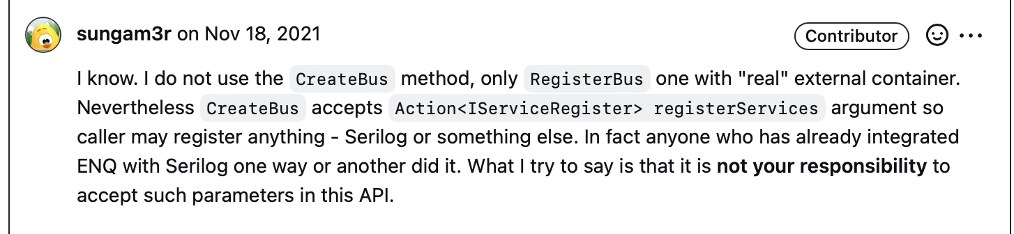 use register EasyNetQ.Logging.Microsoft will occur error · Issue #1622 · EasyNetQ/EasyNetQ · GitHub