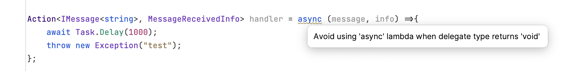 Exception In Async Message Handler · Issue 1658 · Easynetqeasynetq · Github