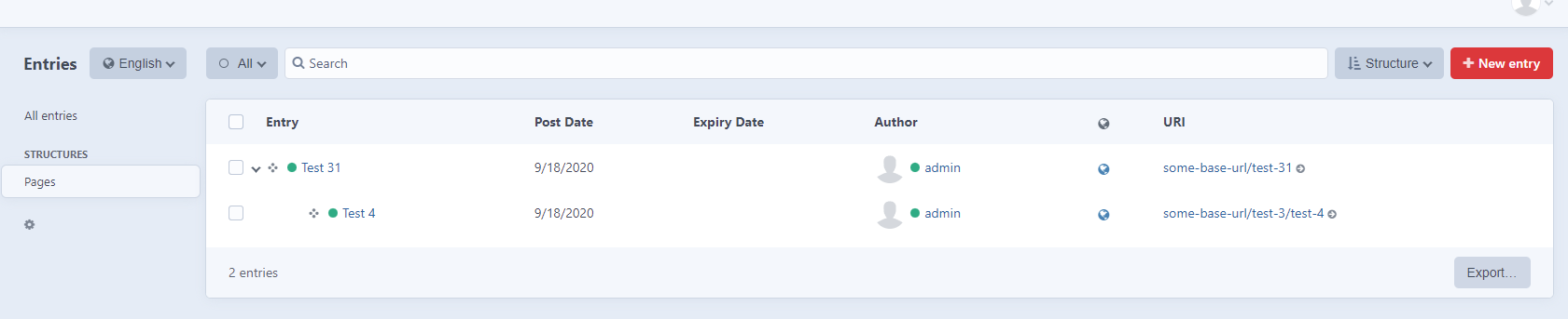 Structure Entries With Level Variable In Uri Format Saved With Wrong Uri In Other Sites