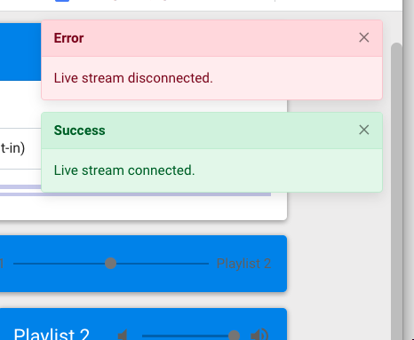 WebDJ returns Error × Live stream disconnected when attempting to ...