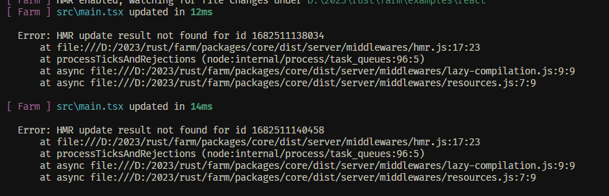 [Bug Report][0.7.0]: hmr resolve id error · Issue #277 · farm-fe/farm · GitHub