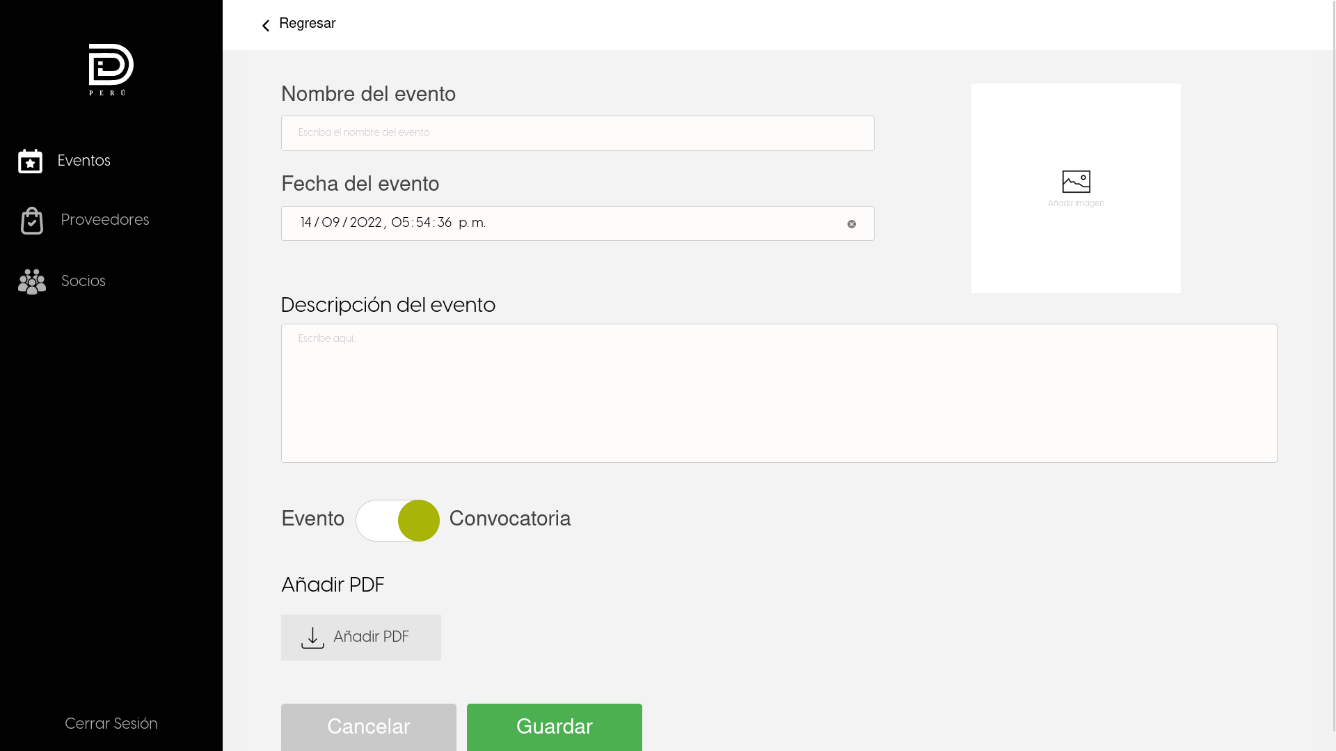 CREAR VISTA FORMULARIO DE NUEVO EVENTO · Issue #172 · Azordev/did-admin-panel · GitHub