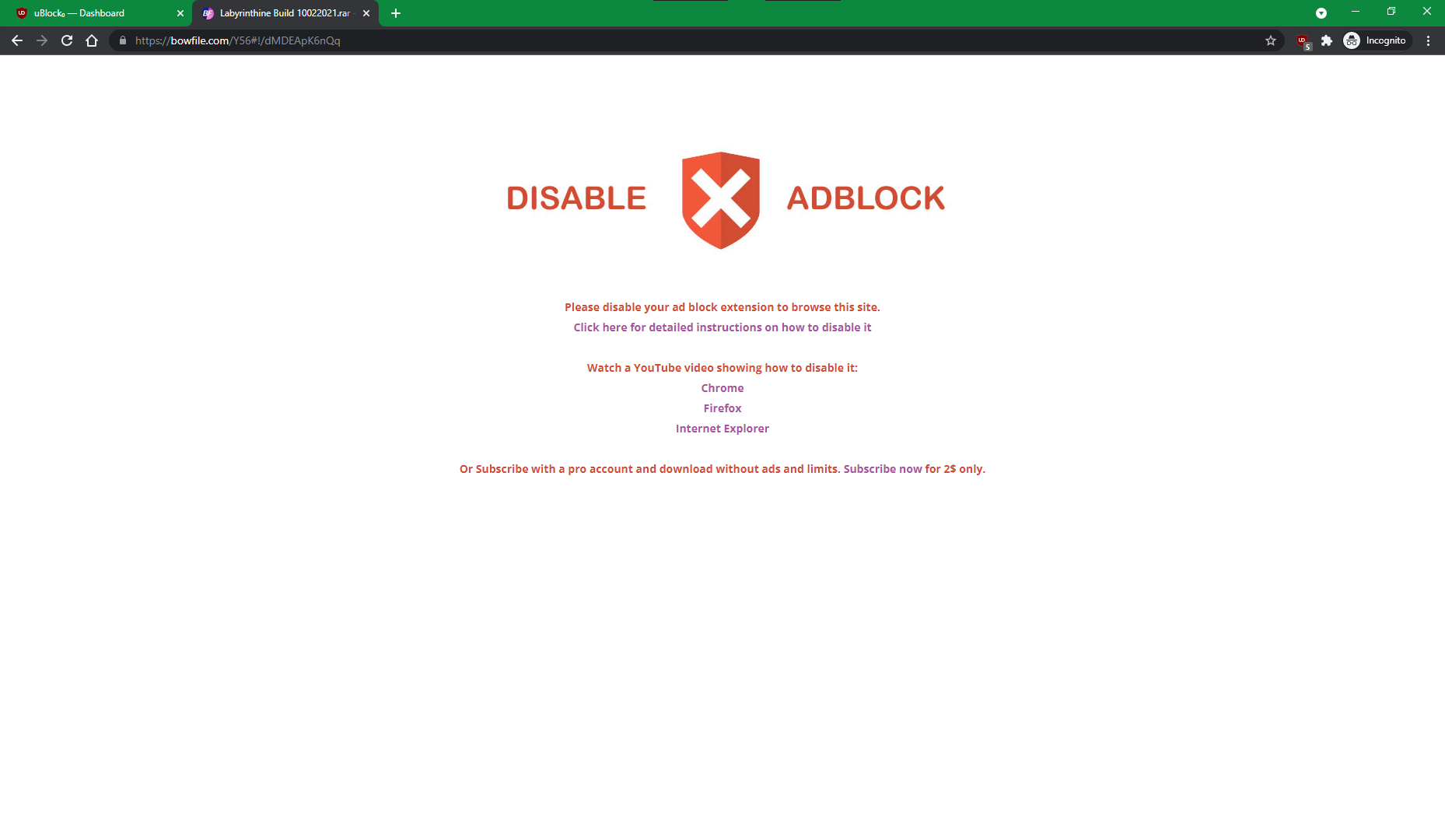 Anti-adblock in bowfile.com · Issue #10148 · uBlockOrigin/uAssets · GitHub