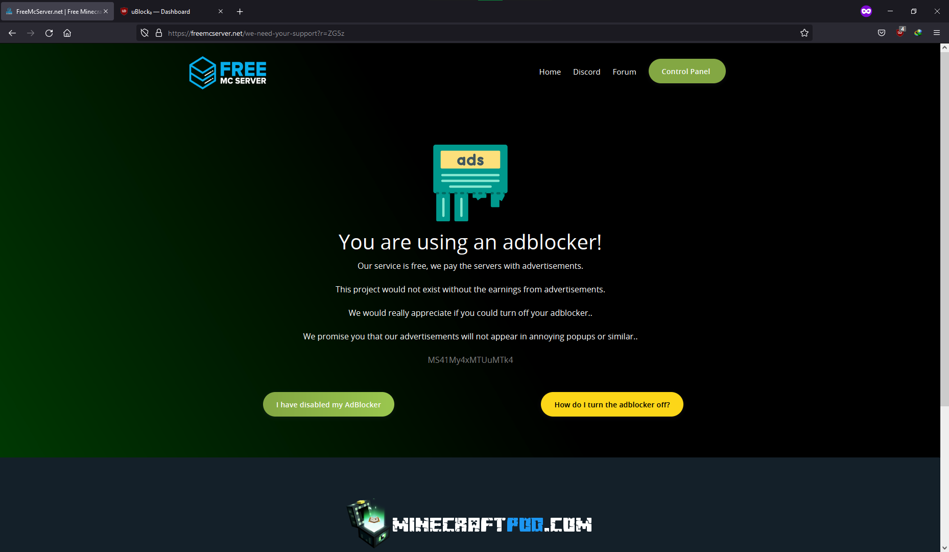 freemcserver.net - anti adb · Issue #9481 · uBlockOrigin/uAssets · GitHub