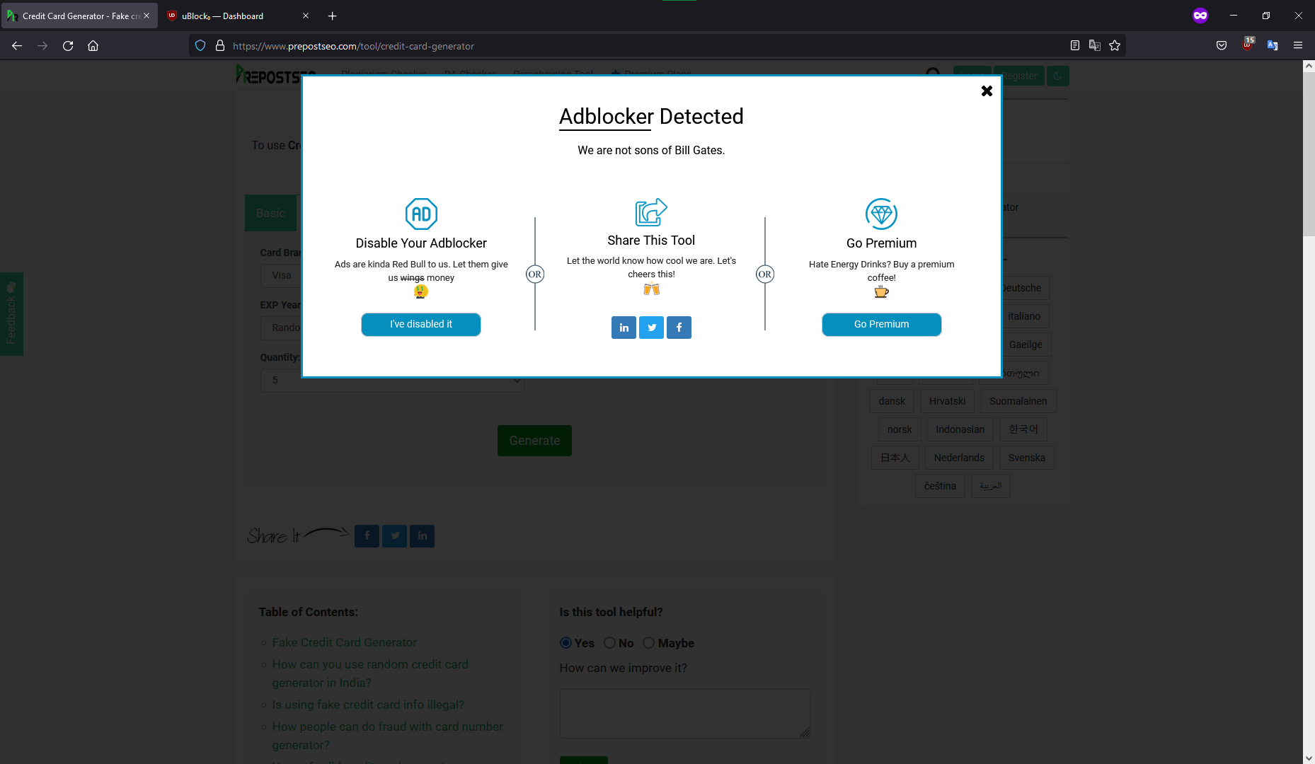 Anti-adblock in prepostseo.com · Issue #10422 · uBlockOrigin/uAssets · GitHub