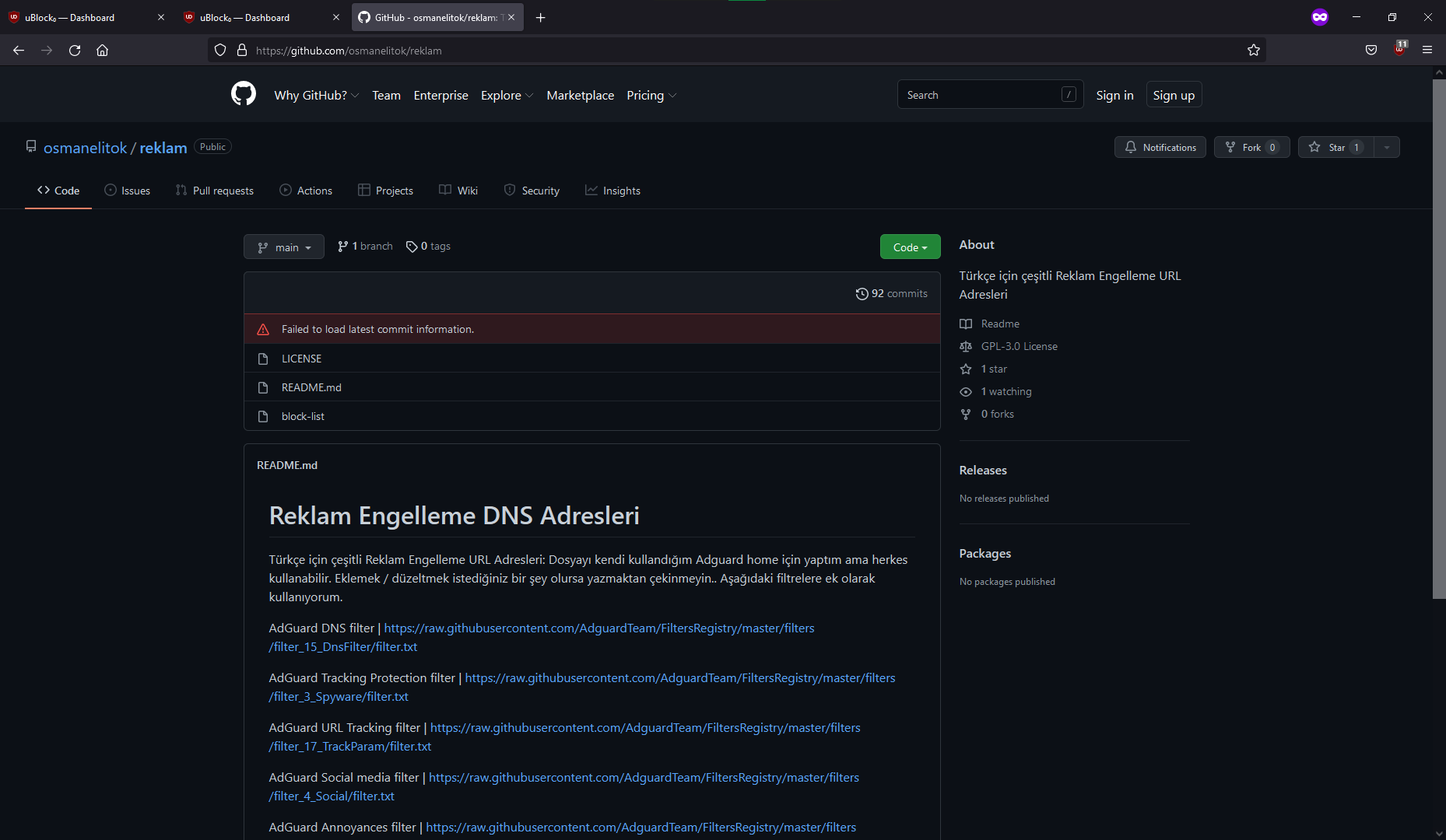[Breakage] github.com, gitlab.com · Issue #3955 · uBlockOrigin/uAssets · GitHub