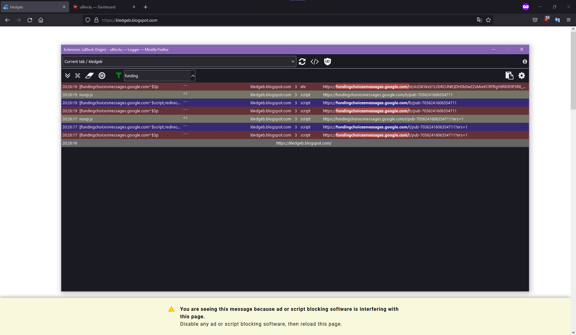 kledgeb.blogspot.com: breakage · Issue #15126 · uBlockOrigin/uAssets · GitHub