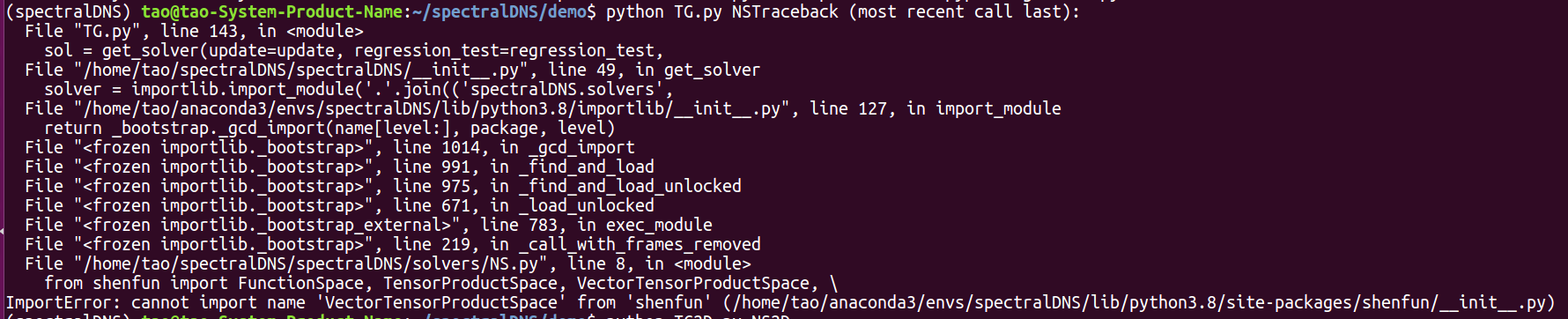 ImportError: cannot import name 'VectorTensorProductSpace' from 'shenfun' · Issue #38 ...