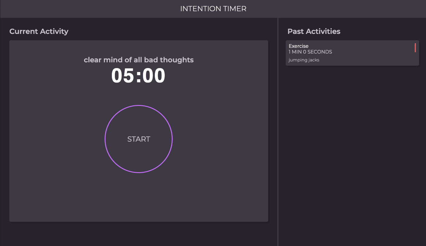 GitHub - whitneywilkes/intention-timer: Group Project