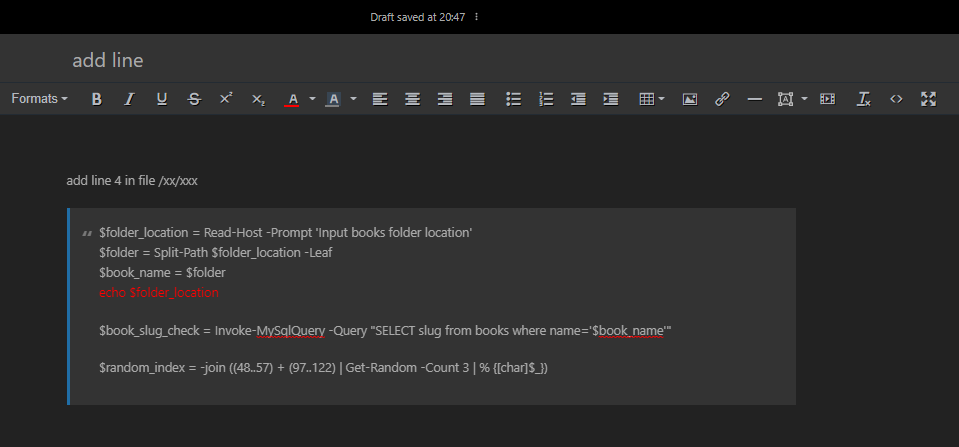 Line Numbering Options In Code Block · Issue 2679 · Bookstackappbookstack · Github 0038