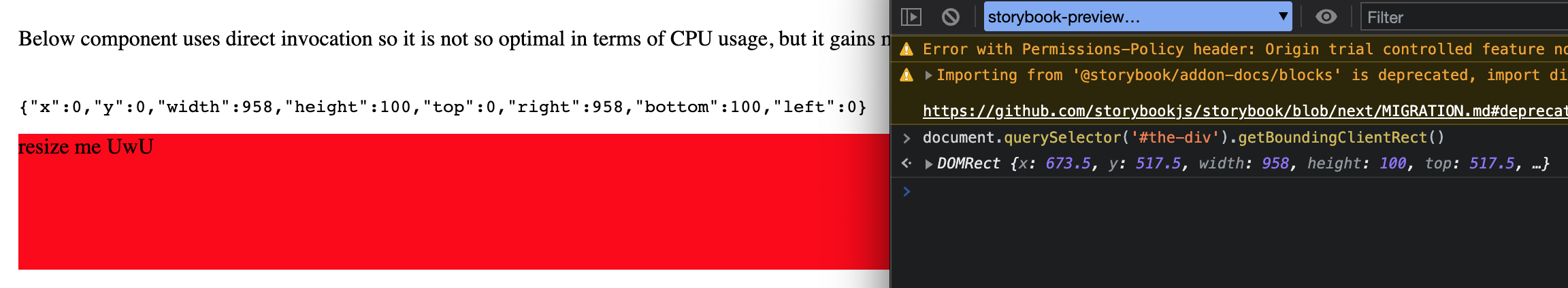 Useresizeobserver Top Left X Y Always 0 · Issue 1143 · React Hookz Web · Github
