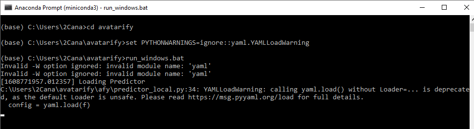 yaml is unsafe | please help · Issue #330 · alievk/avatarify-python · GitHub