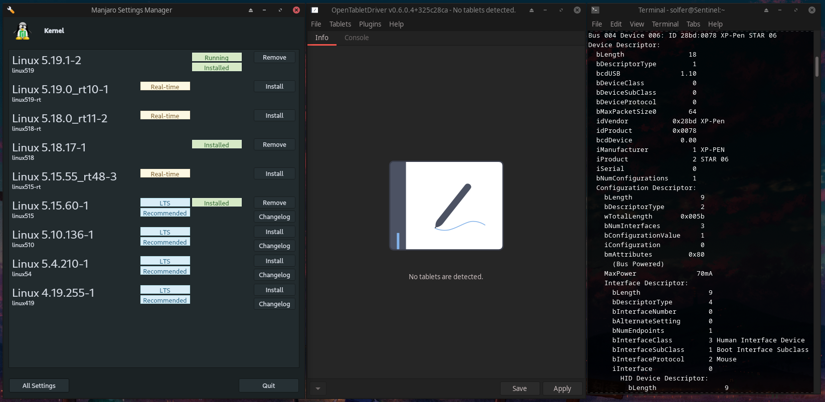 Fails to detect tablet on Manjaro with the linux519 kernel. · Issue #2388 · OpenTabletDriver ...