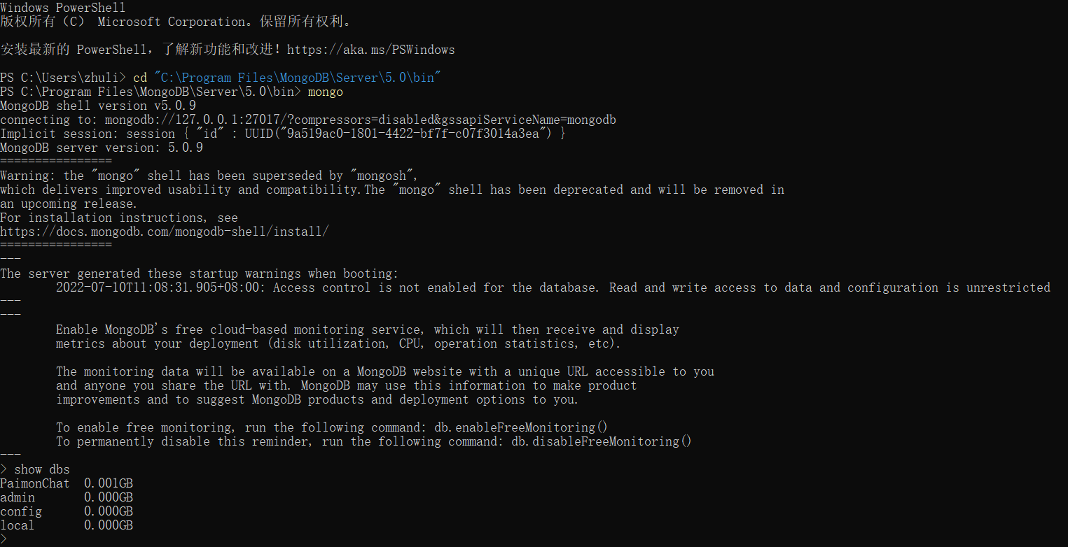 MongoDB · Issue #109 · CMHopeSunshine/LittlePaimon · GitHub