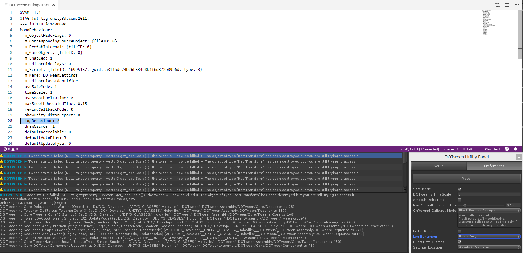 "Tween startup failed" warning despite "Safe Mode" and "Errors Only" Log Behaviour · Issue #286 ...