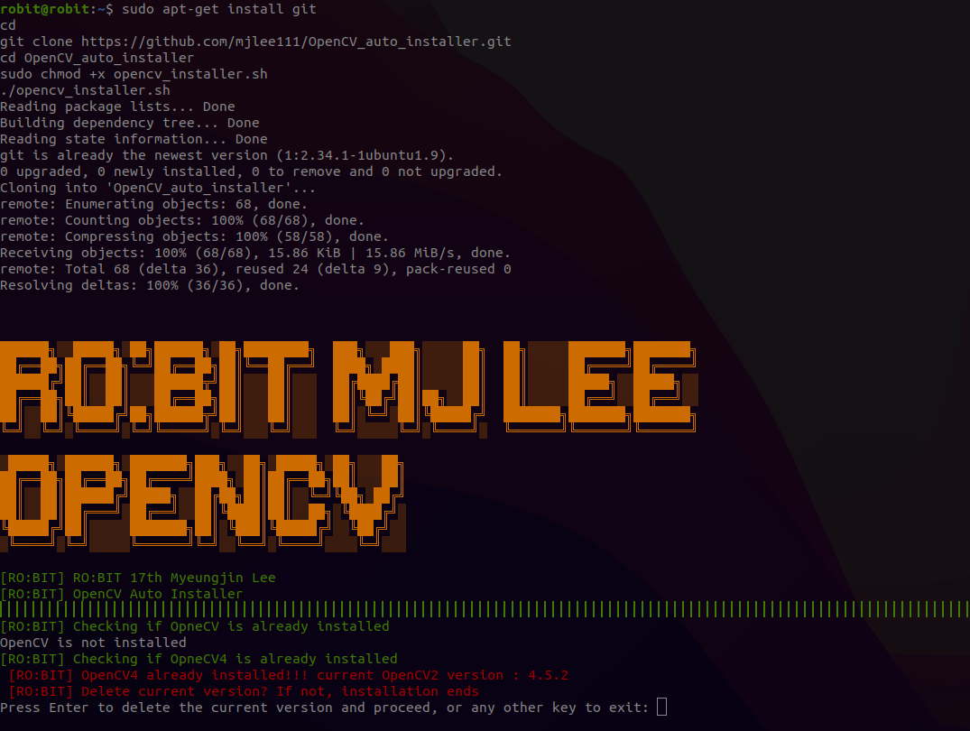 GitHub - mjlee111/OpenCV_auto_installer: OpenCV Installer File