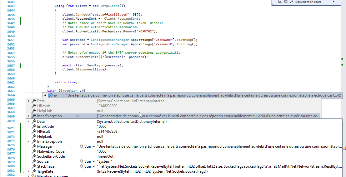 Exception (TimeOut) when using SmtpClient.SendAsync with multiple attachments · Issue #1409 ...