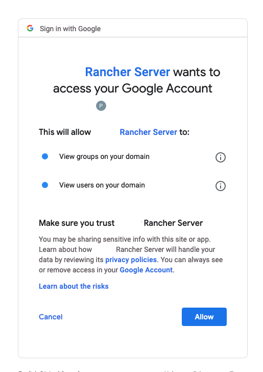 Google Oauth keeps asking user consent · Issue #23633 · rancher/rancher · GitHub