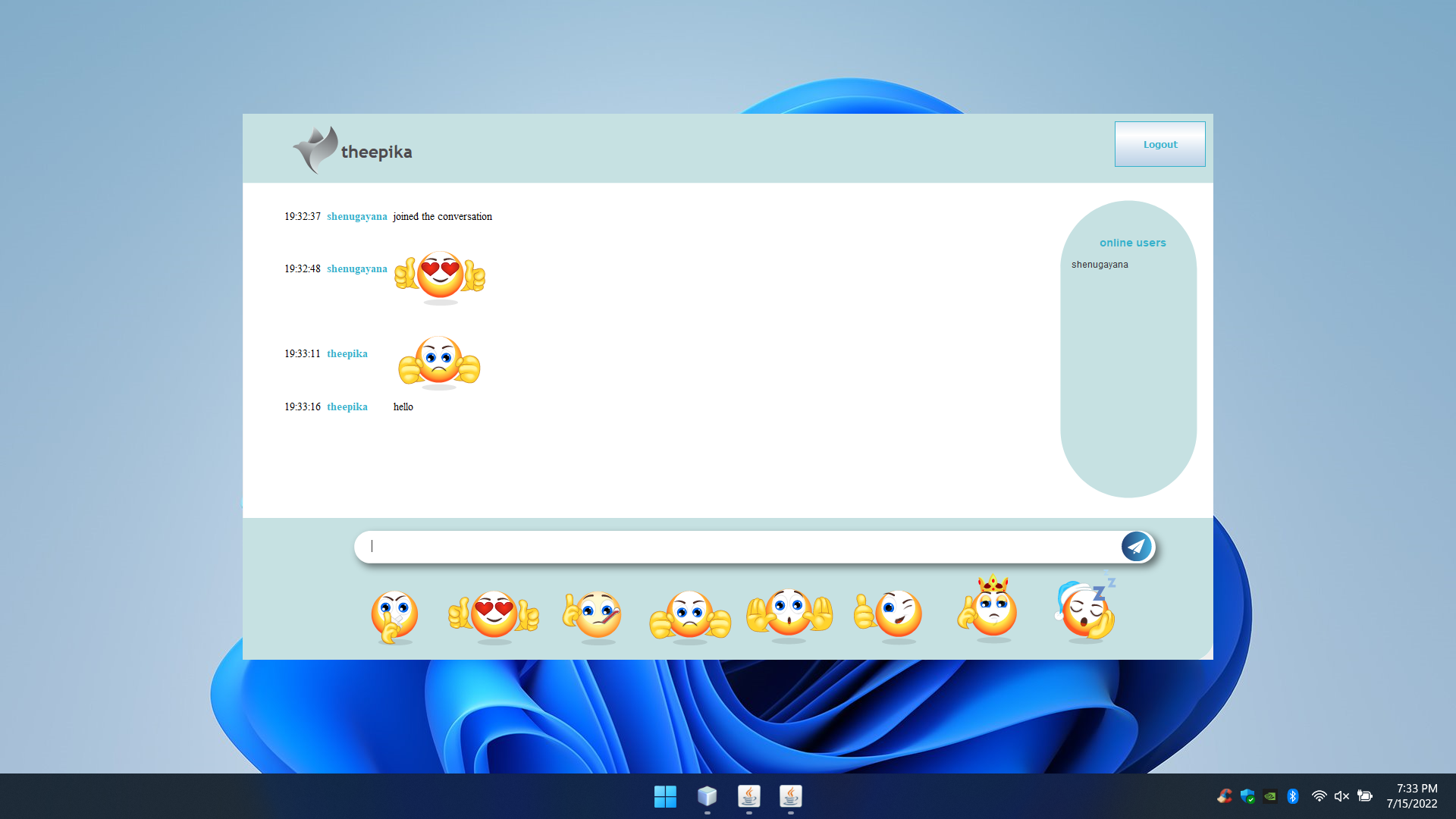 GitHub - Shenugayana/RMI-Chat: RMI Chat Application Client