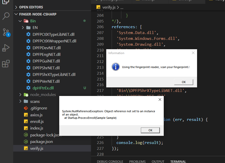 Unable to load DLL 'DPHFtrEx.dll' · Issue #1 · co2nut/finger-node-csharp · GitHub